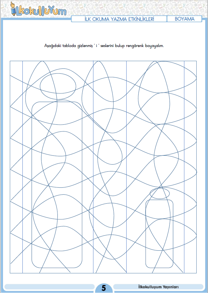 1 Sinif İ Sesi̇ Boyama Sayfalari İlkokulluyum